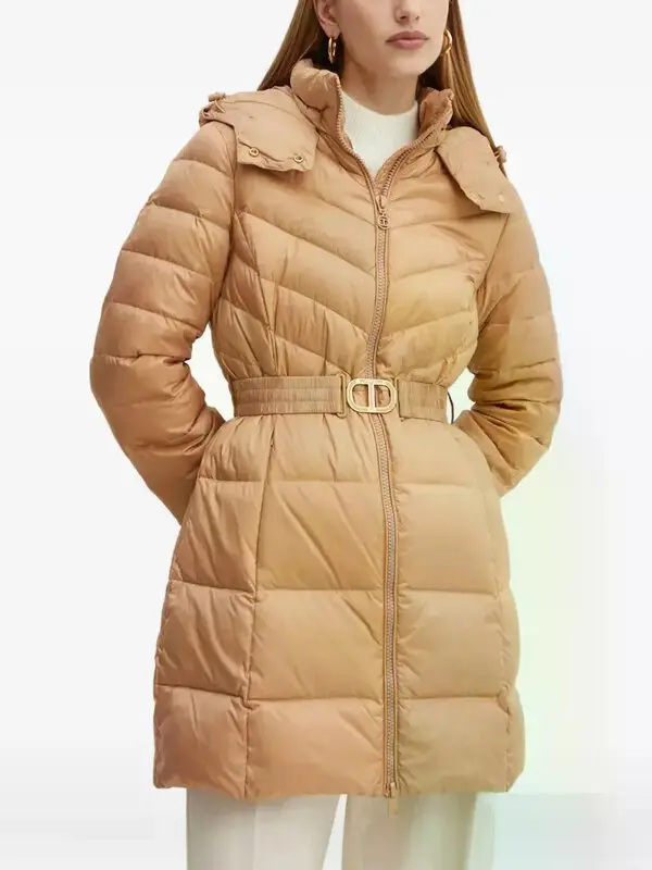 TWINSET Belted Hooded Puffer Jacket