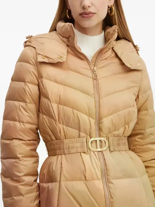 TWINSET Belted Hooded Puffer Jacket