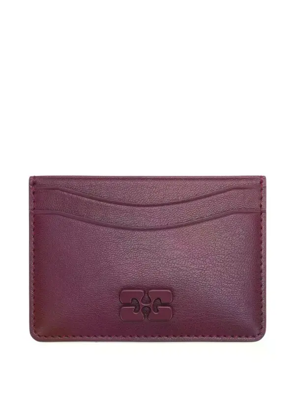 GANNI Logo-detail Cardholder - Purple