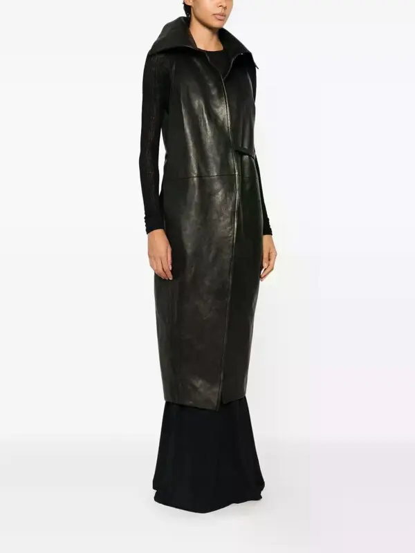 Rick Owens Dracucollar Leather Coat