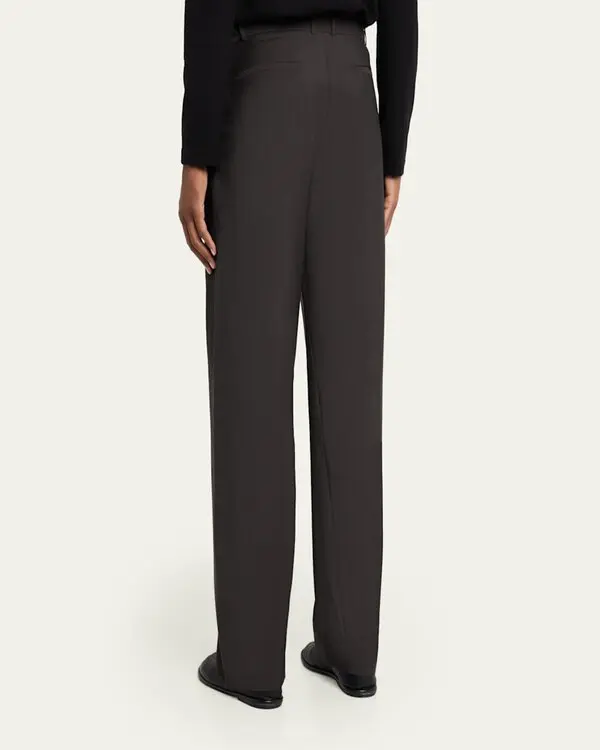 THE ROW Wool And Cashmere Mista Trousers - Brown