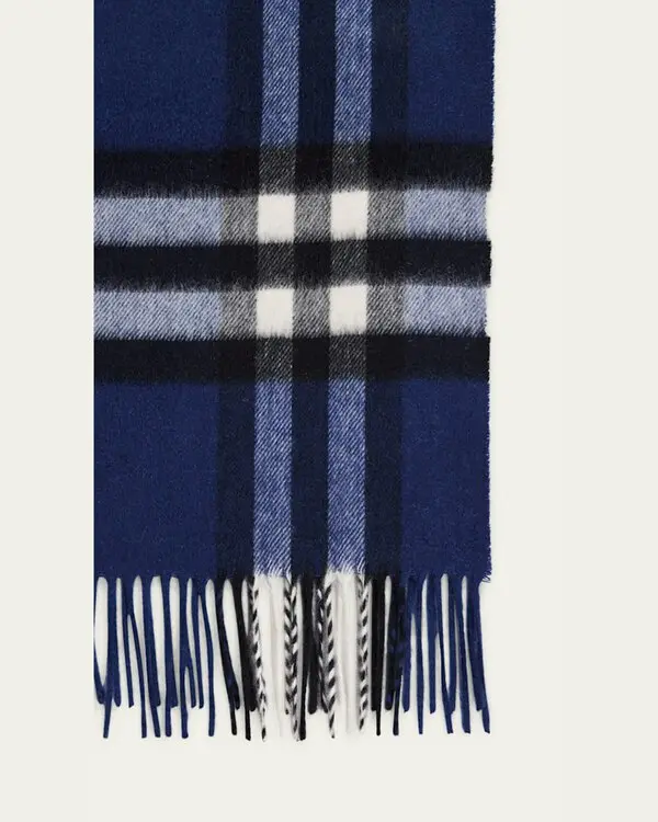 Burberry Cashmere Check Scarf - Blue