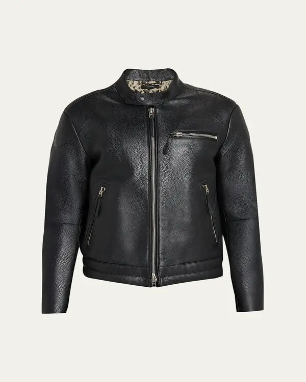 TOM FORD Pebbled Leather Biker Jacket