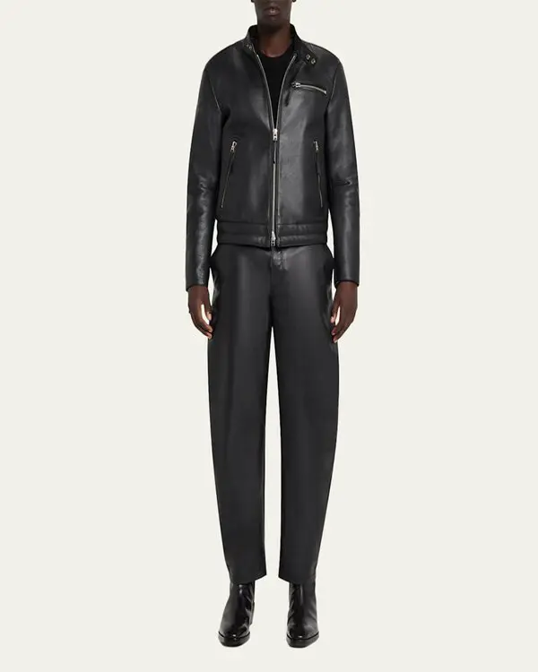 TOM FORD Pebbled Leather Biker Jacket