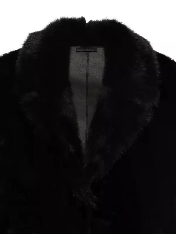 LISKA Fur-collar Shearling Coat
