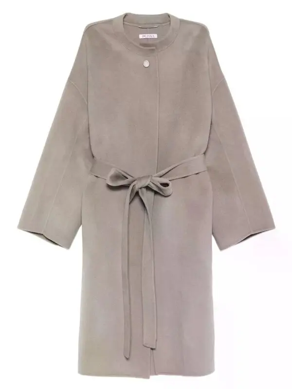 LISKA Belted Cashmere Coat - Grey