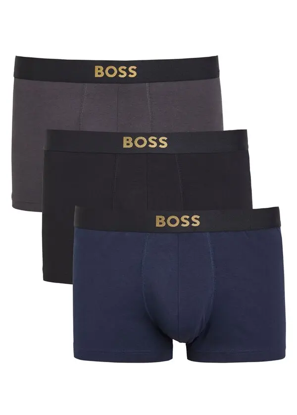 BOSS Logo Stretch-cotton Trunks - Multicoloured