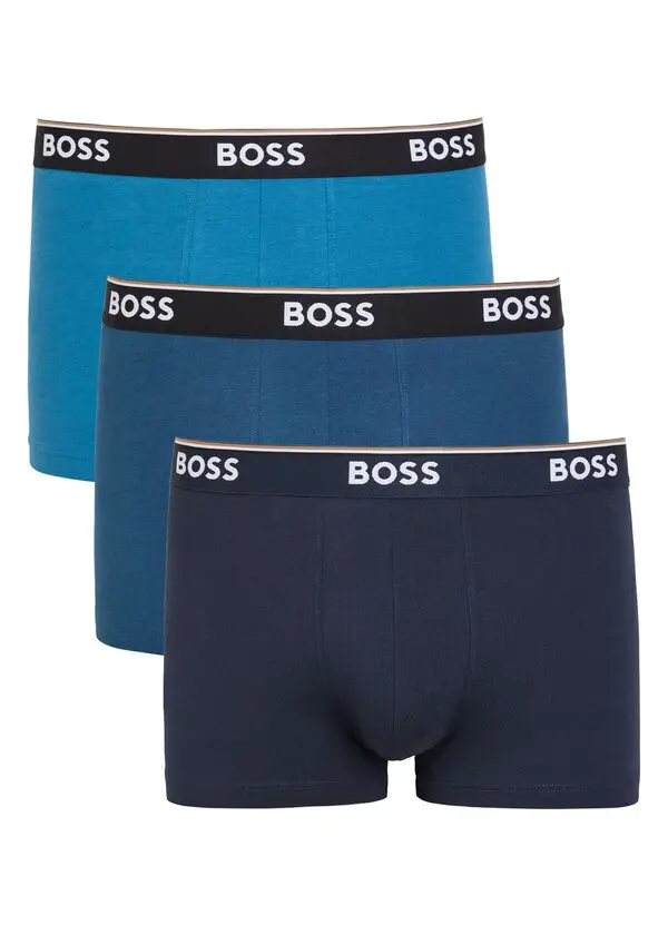BOSS Power Stretch-cotton Boxer Trunks - Blue