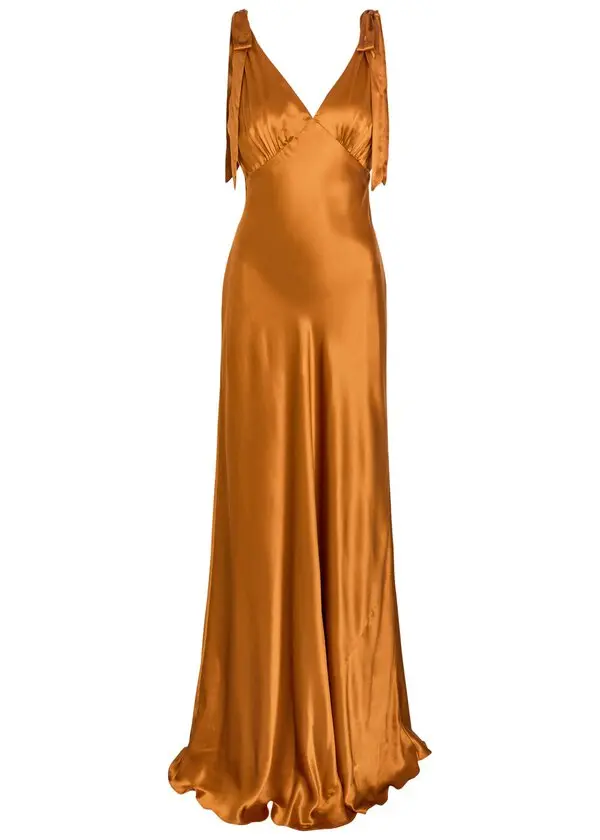 REFORMATION Pernille Silk Gown - Copper