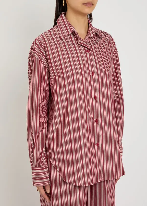 Faithfull The Brand Striped Cotton Shirt - Red
