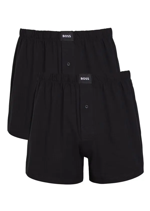 BOSS Stretch-cotton Boxer Shorts - Black