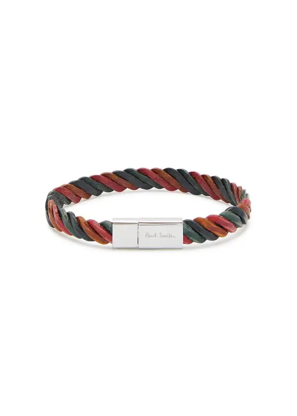 Paul Smith Braided Leather Bracelet - Multicoloured