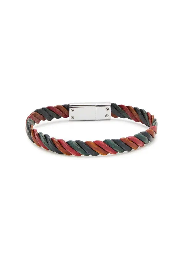 Paul Smith Braided Leather Bracelet - Multicoloured