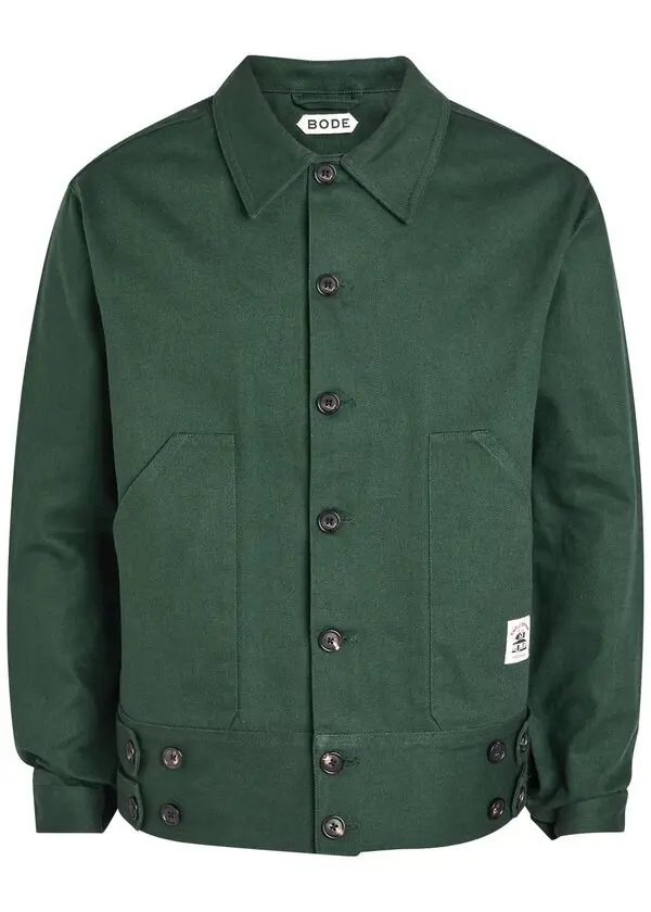 BODE Knolly Brook Side Canvas Jacket - Dark Green