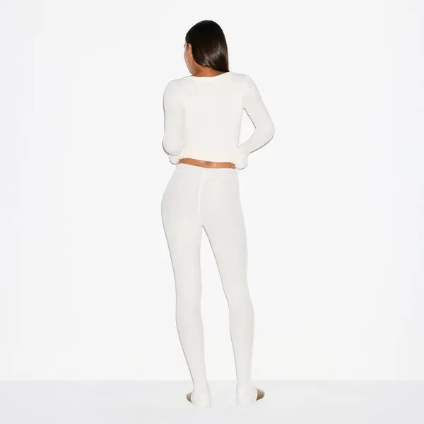 SKIMS Heavy Waffle Button-front Leggings - Ivory