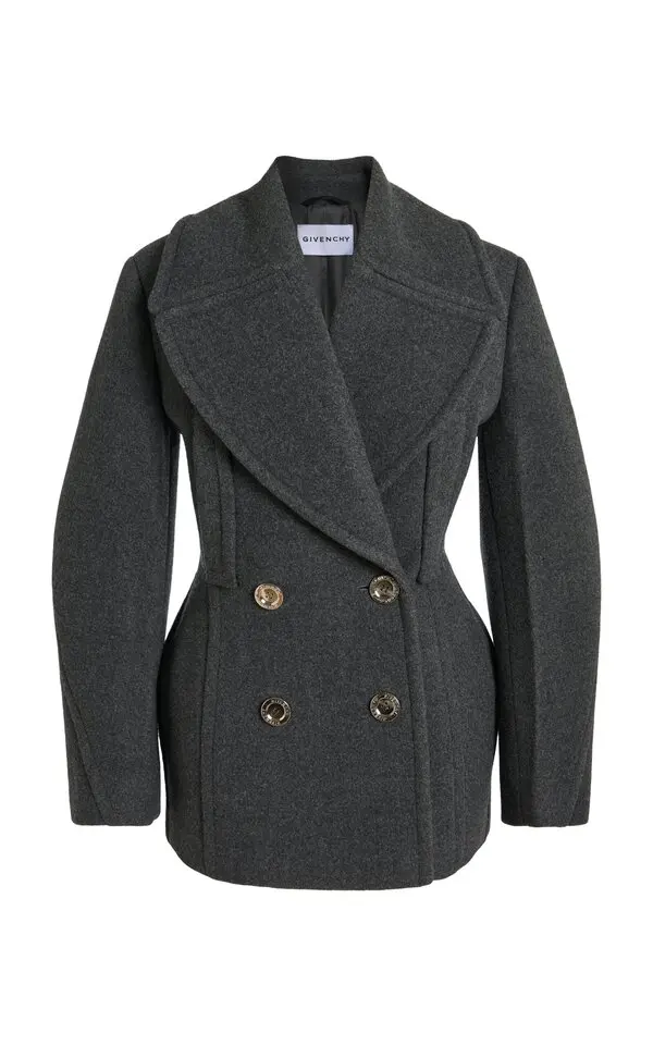 Givenchy Paneled Felted Pea Coat