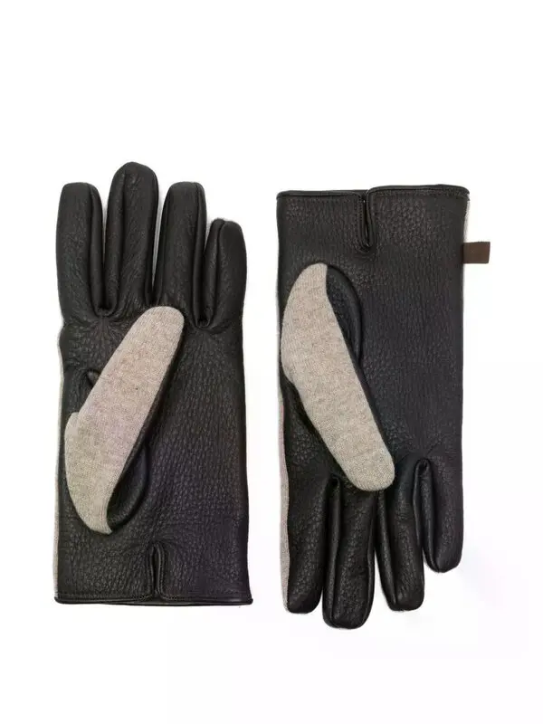 Jacob Cohen Leather Paneled Gloves - Neutrals