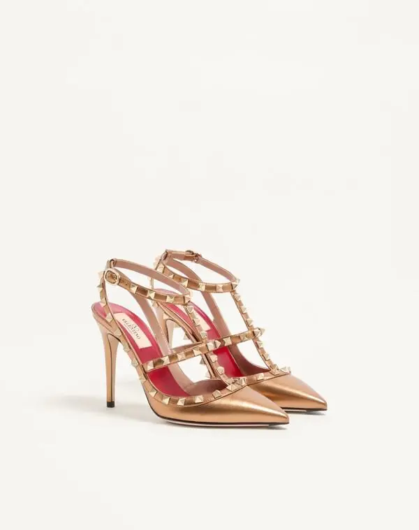 Valentino Garavani Rockstud 100mm Pump - Gold
