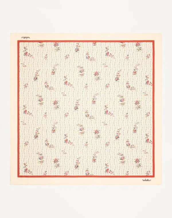 Valentino Garavani Papier Floreal Silk Scarf - Butter