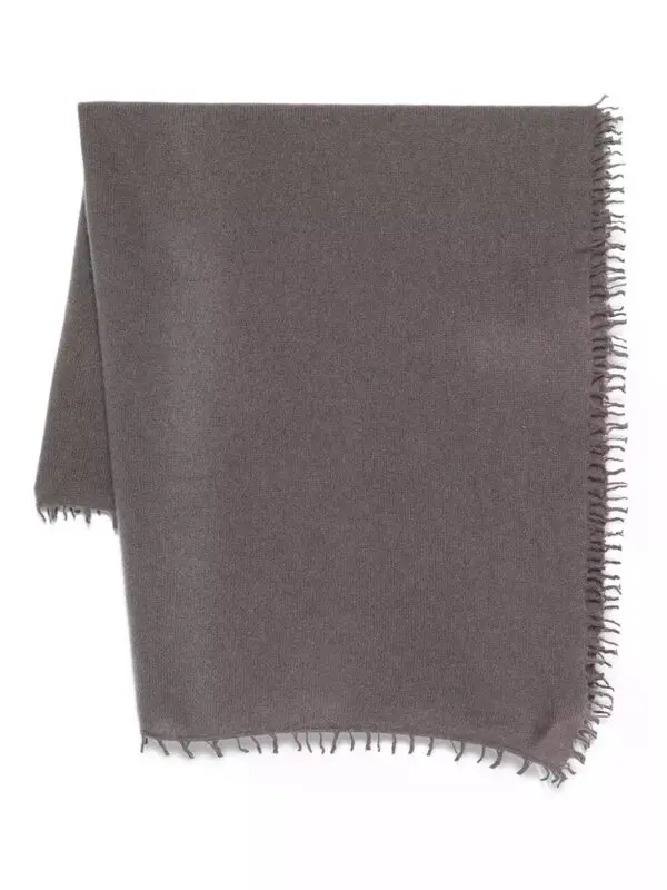 LISKA Frayed-edges Cashmere Scarf - Grey