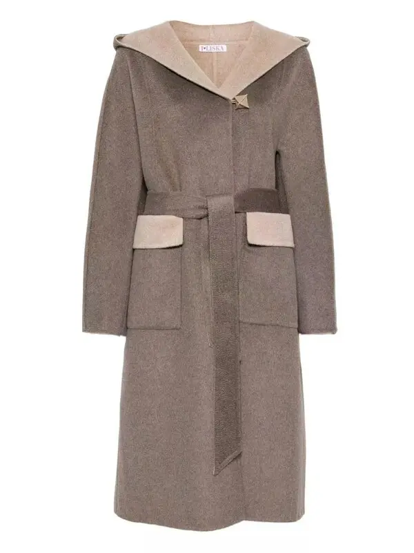 LISKA Hooded Belted Coat