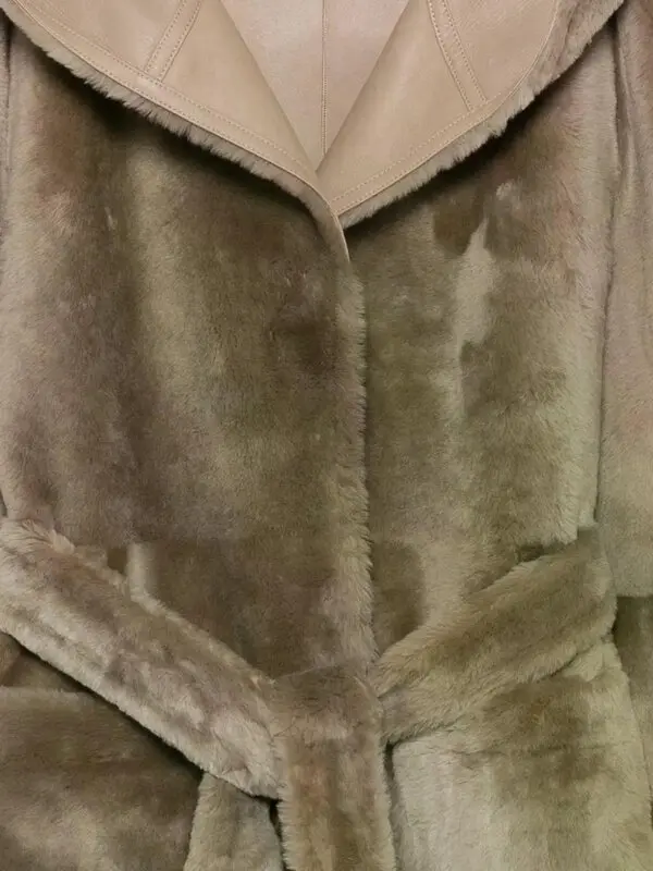 LISKA Leather-trimmed Hooded Coat - Brown
