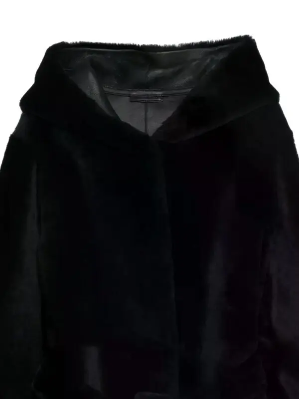 LISKA Hooded Belted Coat - Blue