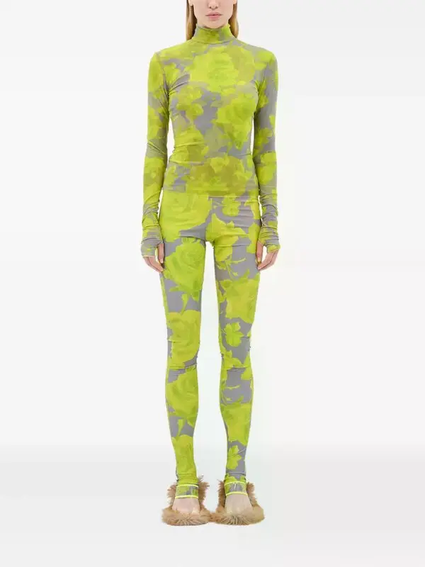 MSGM Floral-print Split-hem Trousers