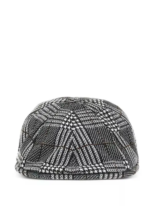 KANGOL Pattern Flexfit Flat Cap - Black