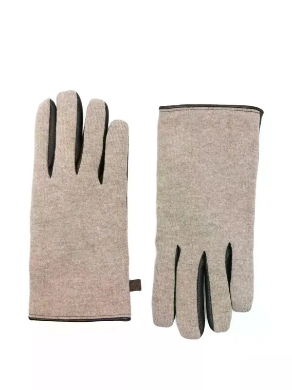 Jacob Cohen Leather Paneled Gloves - Neutrals