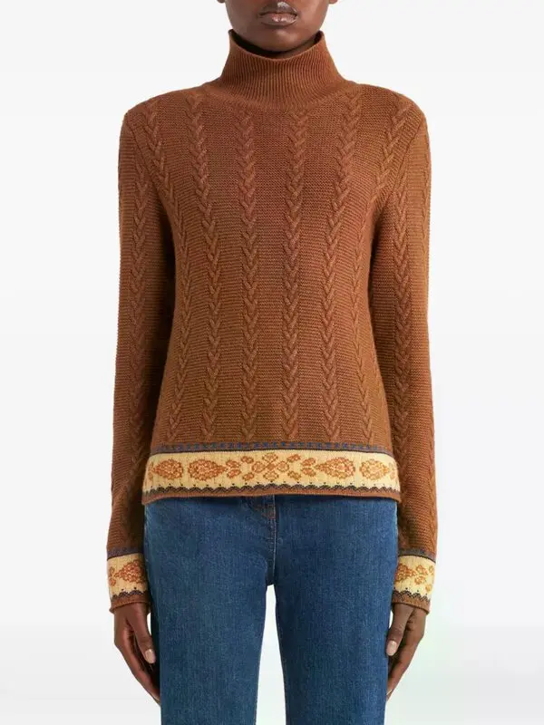 Etro Cable-knit Patterned Sweater
