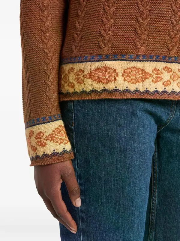 Etro Cable-knit Patterned Sweater