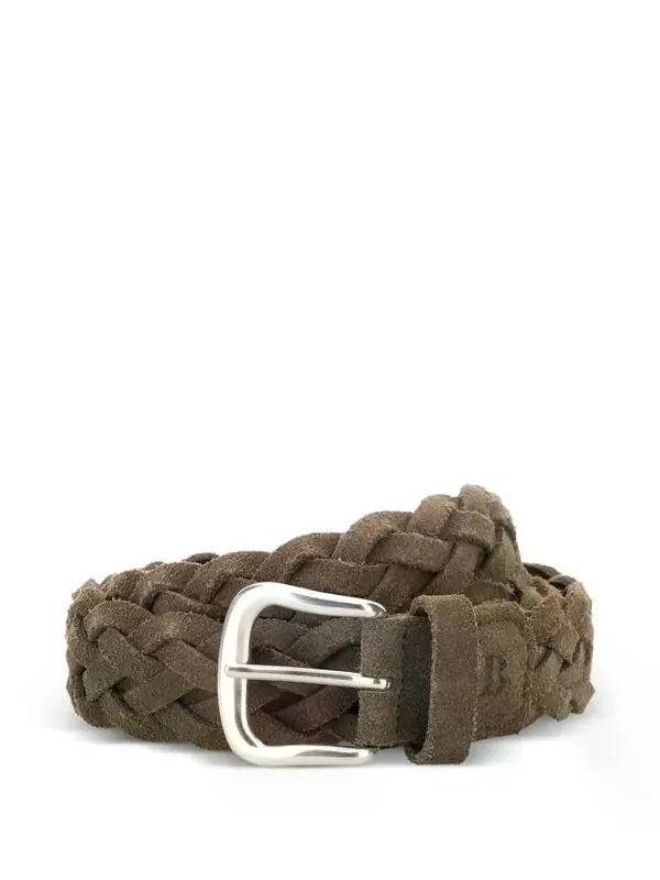 Boggi Milano Woven Belt With Rounded Buckle - Brown