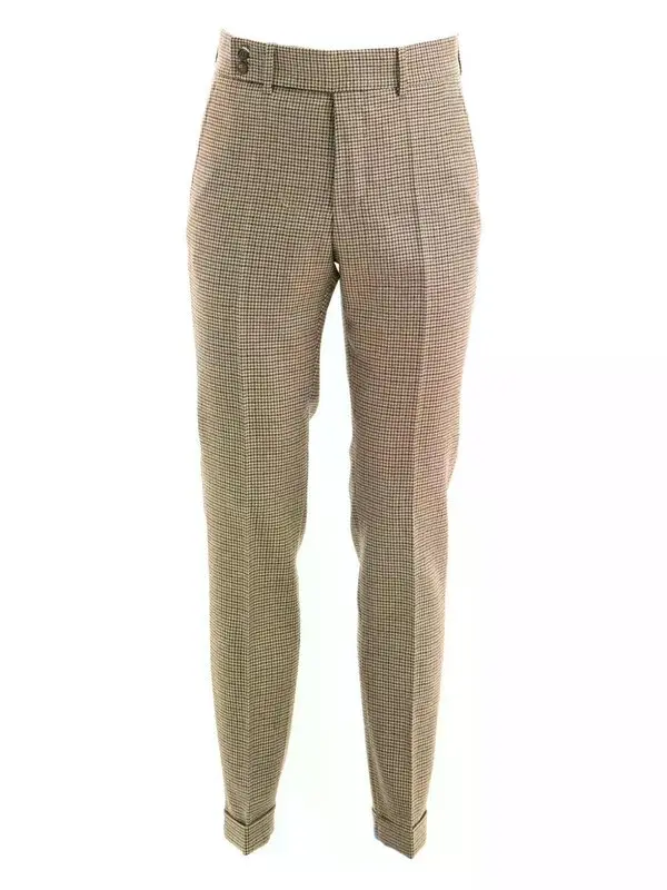 Incotex Cuffed Houndstooth Trousers - Neutrals