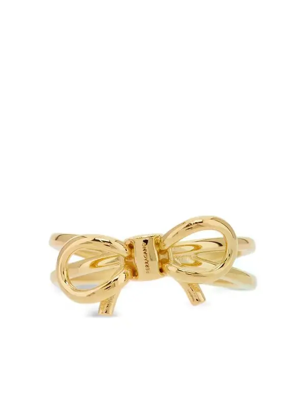 FERRAGAMO Bow Double-band Ring - Gold