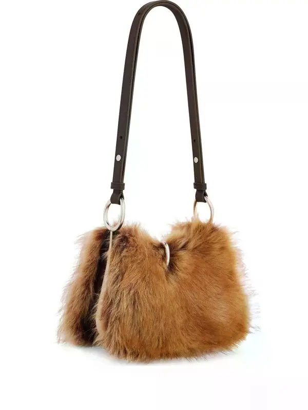 Rabanne Ring-detail Fur Shoulder Bag