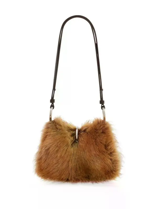Rabanne Ring-detail Fur Shoulder Bag