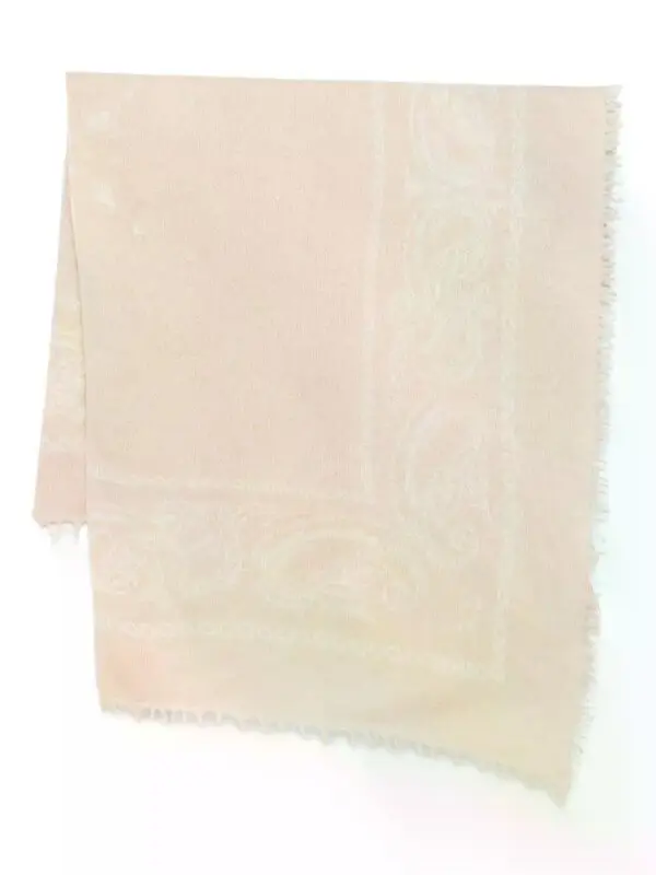 LISKA Paisley-print Frayed Scarf - Neutrals