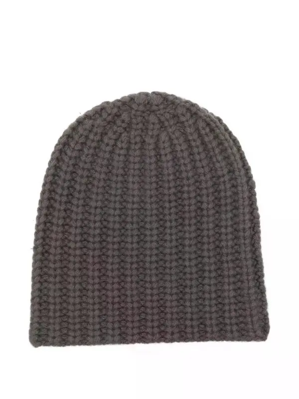 LISKA Ribbed Cashmere Beanie - Grey