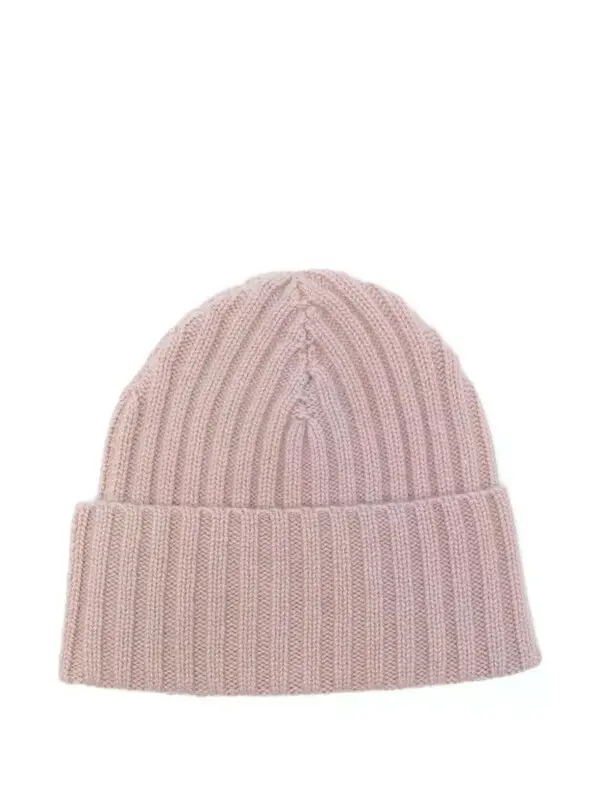 LISKA Ribbed Cashmere Beanie - Pink