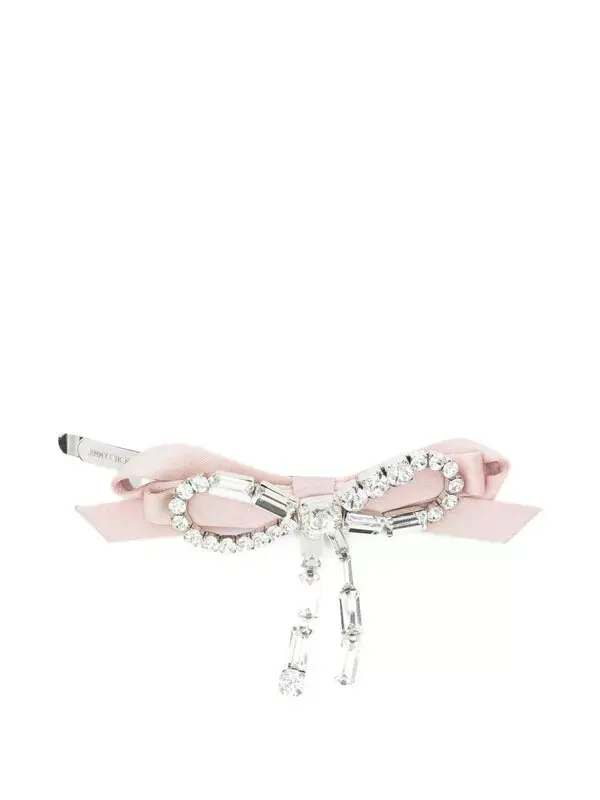 JIMMY CHOO Crystal Bow Hair Clip - Pink