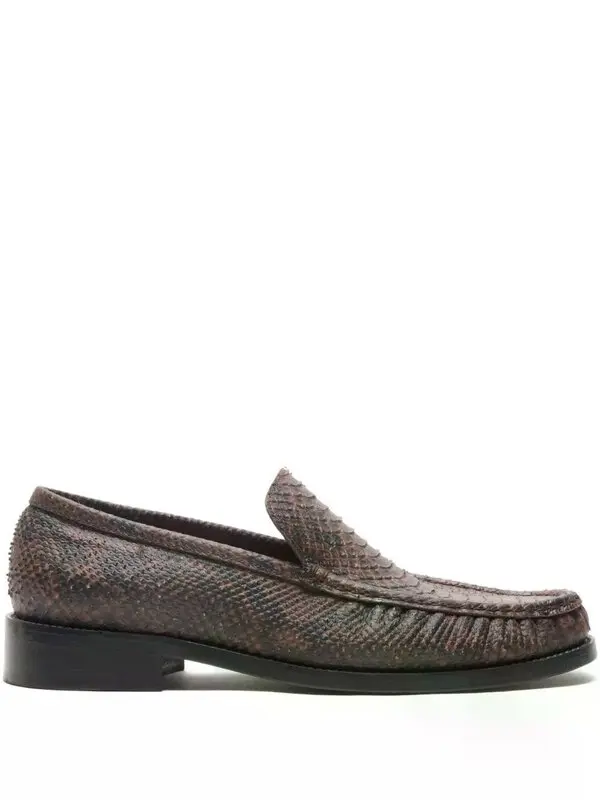 Acne Studios Snakeskin Effect Leather Loafers