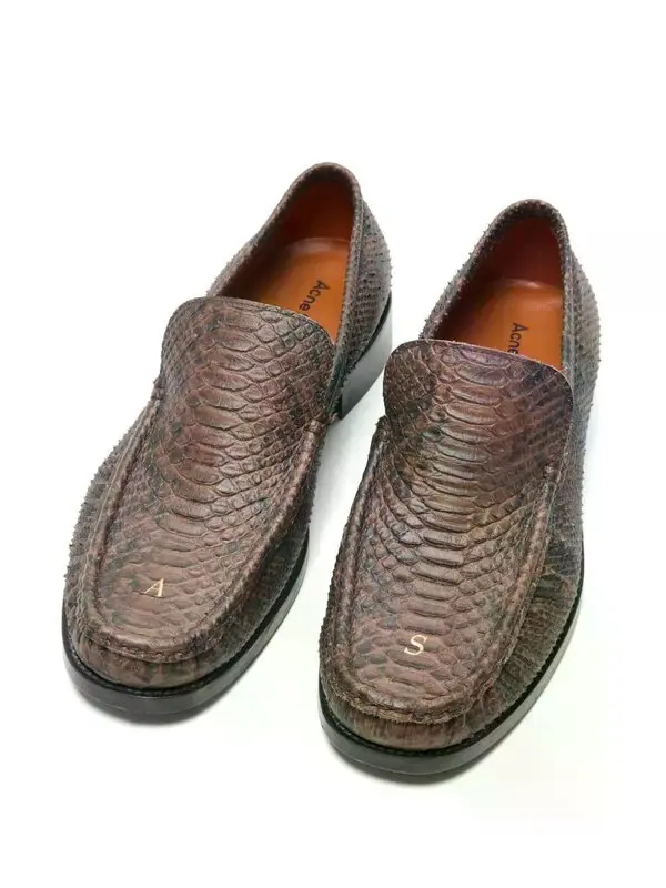 Acne Studios Snakeskin Effect Leather Loafers