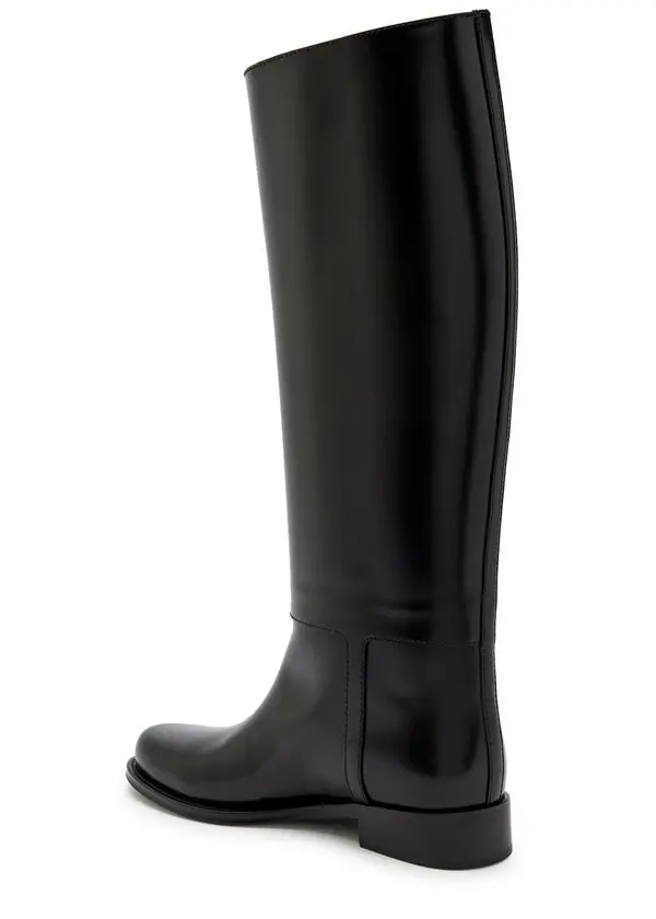 Saint Laurent Julia Glossed-leather Knee-high Boots - Black