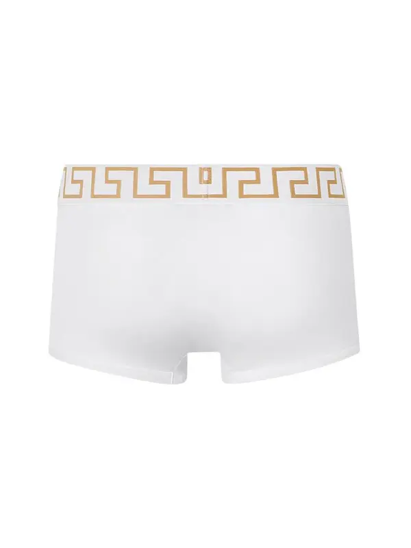 Versace Boxer Shorts With Greek - White