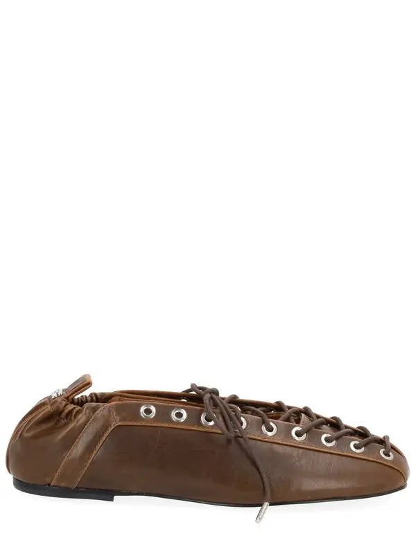 GANNI Ballerinas With Laces - Brown