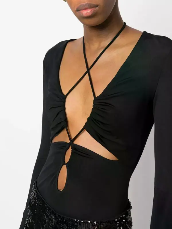 Patrizia Pepe Tie-fastening Cut-out Bodysuit