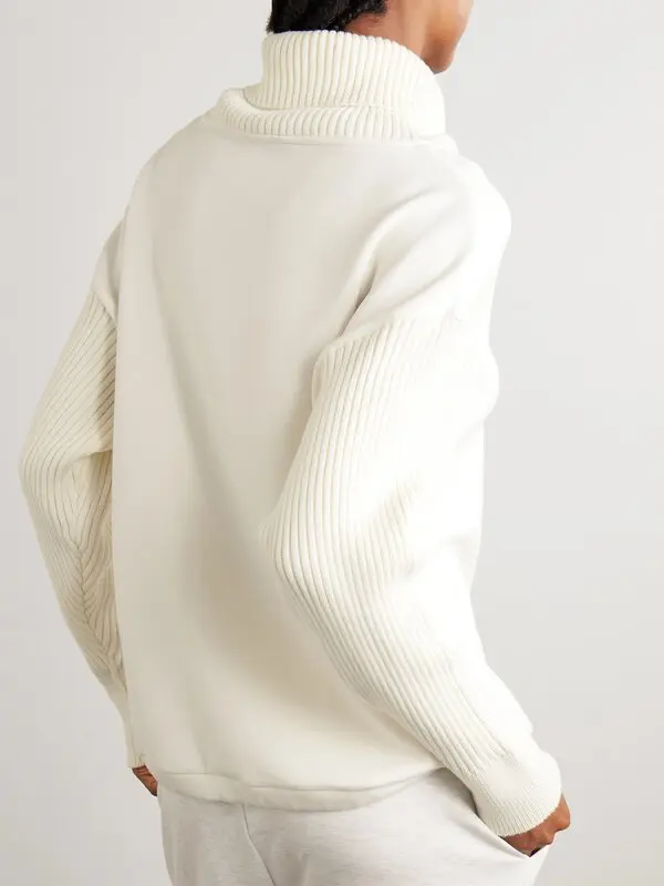 Varley Hannah Paneled Doublesoft® And Ribbed-knit Sweatshirt