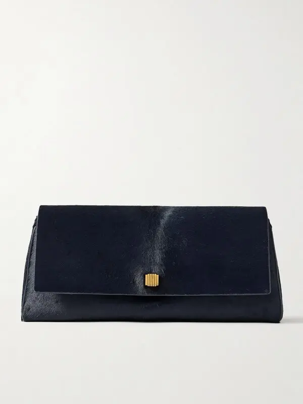 Khaite Audrey Calf Hair Clutch - Blue