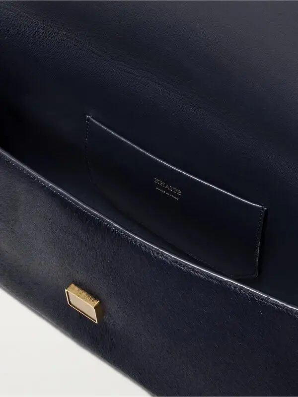 Khaite Audrey Calf Hair Clutch - Blue
